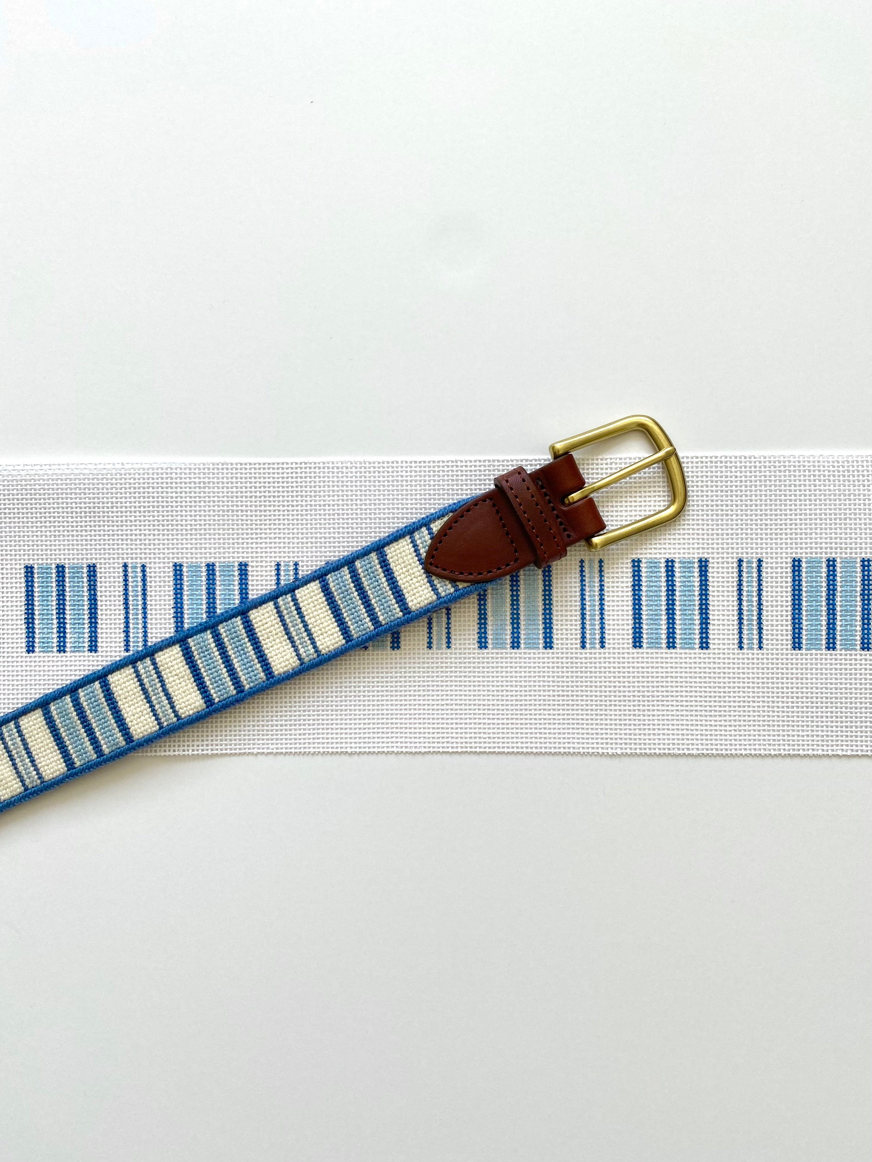 Blue Pencil Stripe Belt LOW STOCK – little stitches needleworks