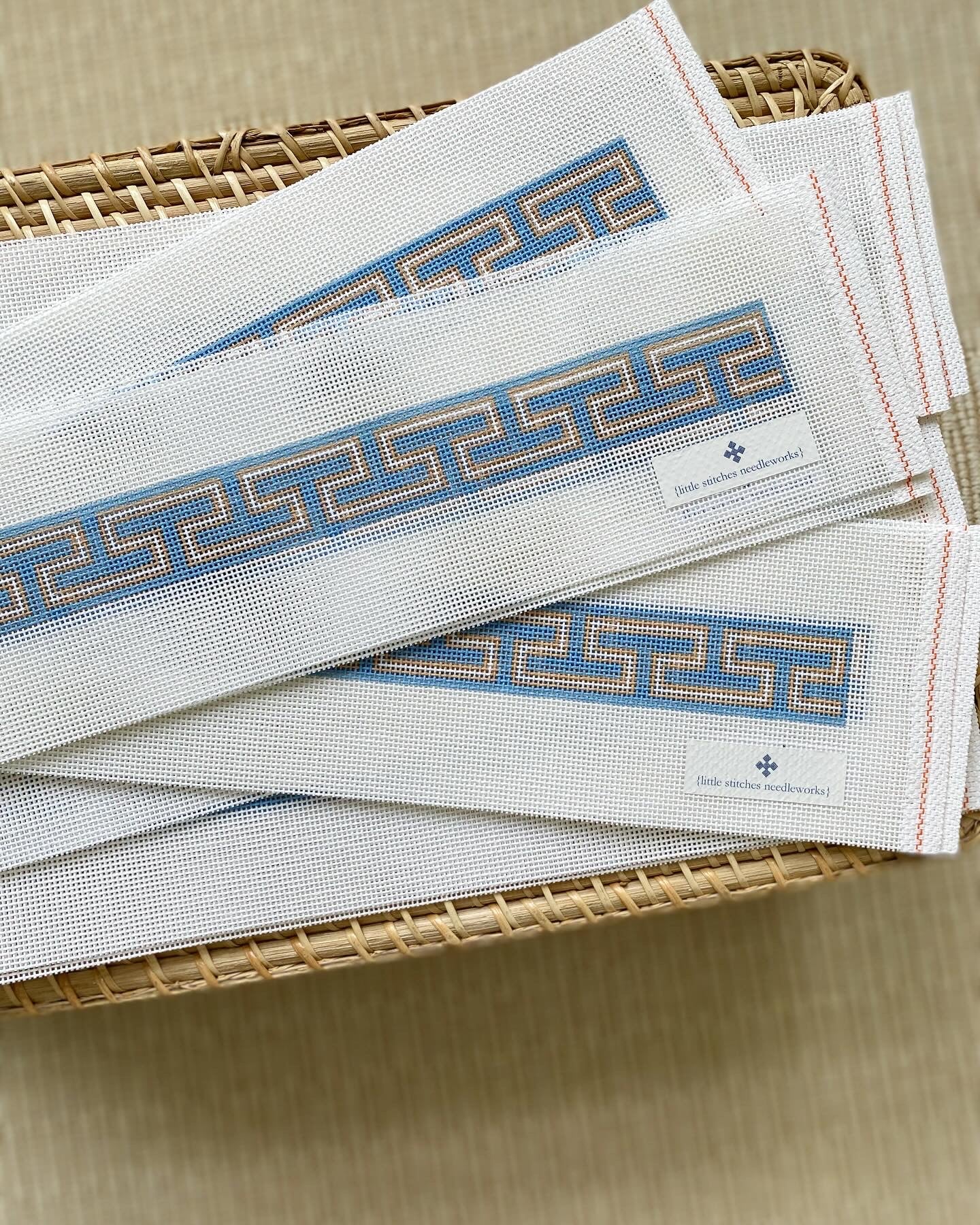 Greek Key Belt in Robin's Egg – little stitches needleworks