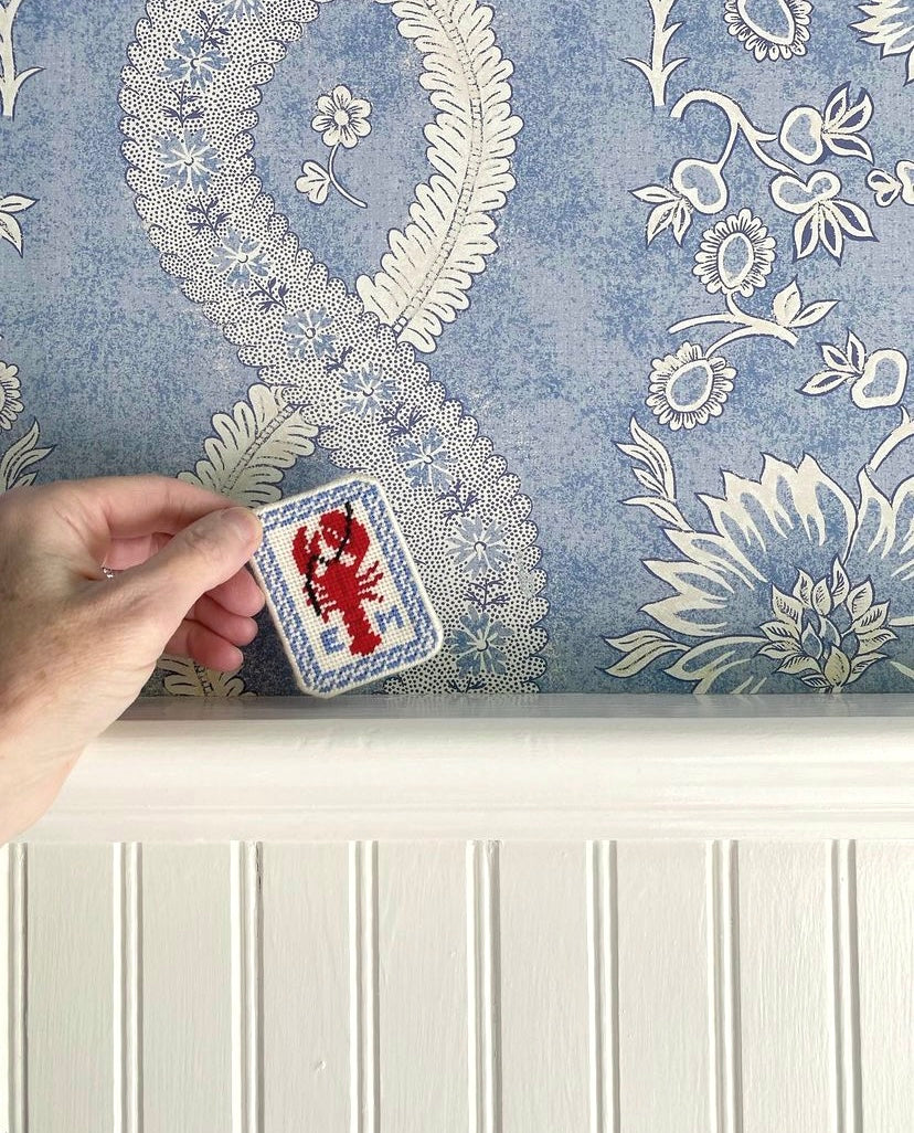 lobster key fob/patch – { little stitches needleworks }