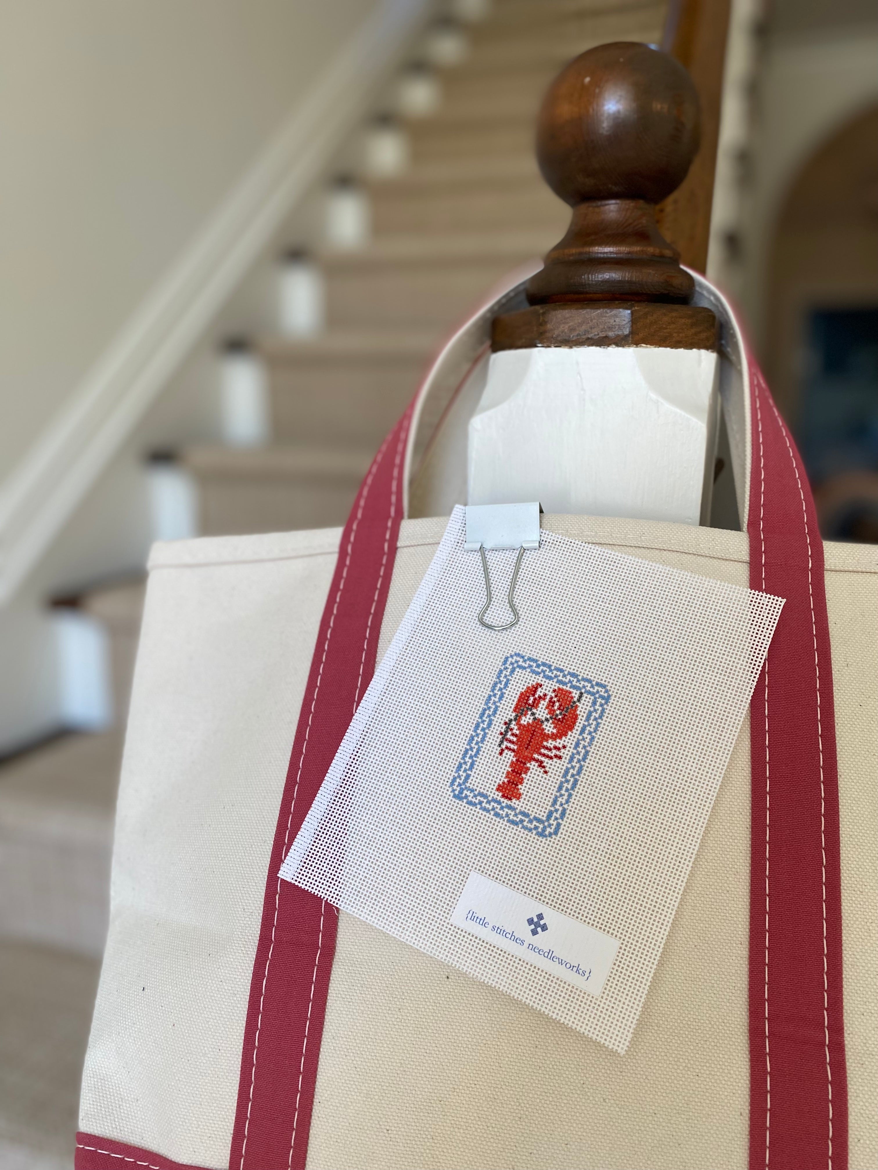 lobster patch/ key fob LOW STOCK – little stitches needleworks